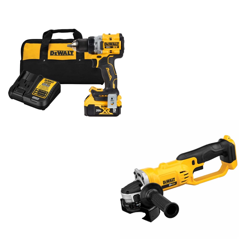 DeWalt DCD800P1 20V Max XR Drill/Driver Kit W/ DCG412B 20V Max Grinder ...