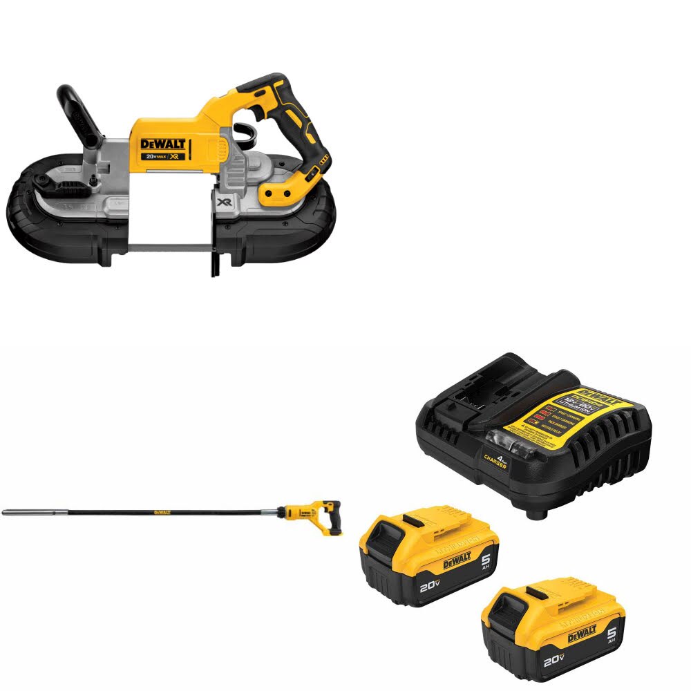 DeWalt DCS374B Band Saw Kit W/ DCE531B Pencil Vibrator and FREE DCB205 ...