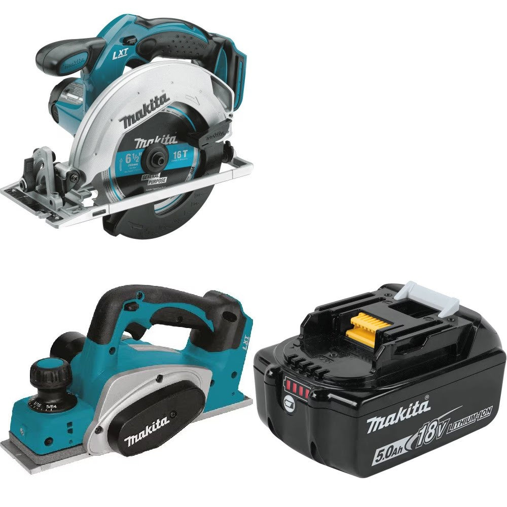 Makita XSS02Z 6-1/2" Circular Saw Kit W/ XPK01Z Planer and FREE BL1850 ...